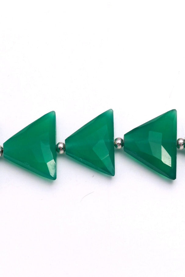 Green Onyx Triangle Faceted Natural Beads – Victorygemsandbeads