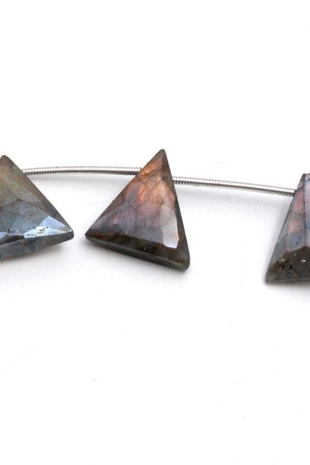 Mystic Coated Labradorite Grey Triangle Faceted Natural Beads – Victorygemsandbeads