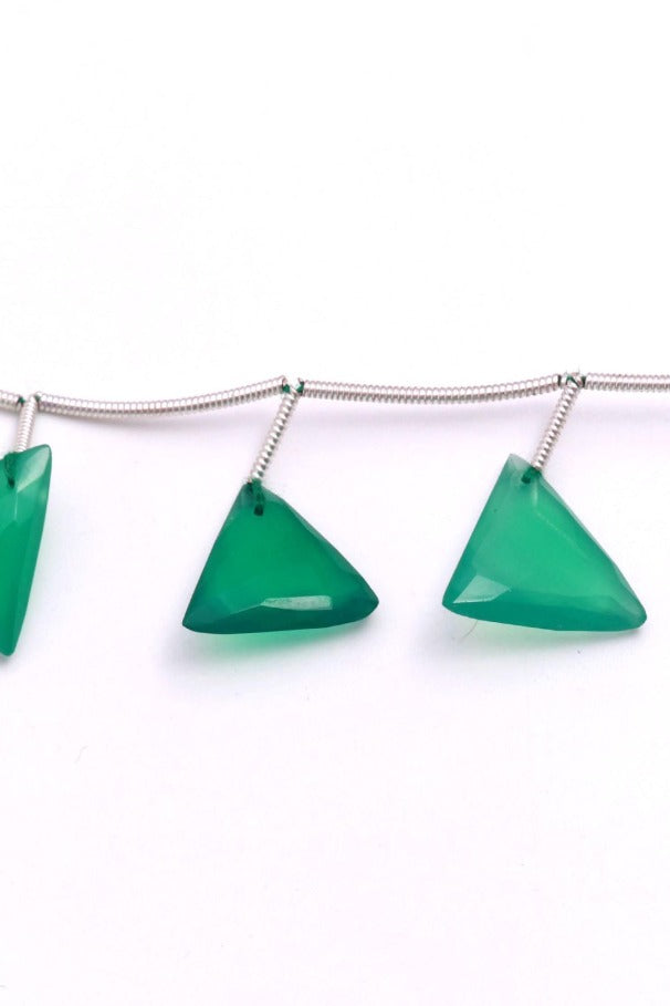 Green Onyx Triangle Faceted Natural Beads – Victorygemsandbeads